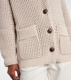 Brunello Cucinelli Open-knit Cardigan - Beige