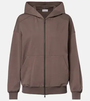 Brunello Cucinelli Monili Cotton Zip-up Hoodie - Brown