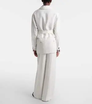Brunello Cucinelli High-rise Wide-leg Linen Blend Trousers