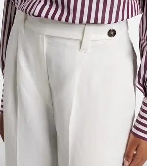 Brunello Cucinelli High-rise Wide-leg Linen Blend Trousers