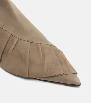 JW Anderson Ruffled Suede Ankle Boots - Grey