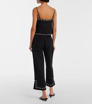 Staud Linen-blend Flared Pants