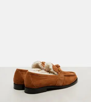 Bottega Veneta Astaire Shearling-lined Suede Loafers - Brown