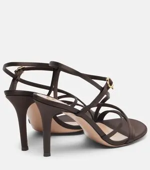 GIANVITO ROSSI Satin Strappy Heeled Sandals