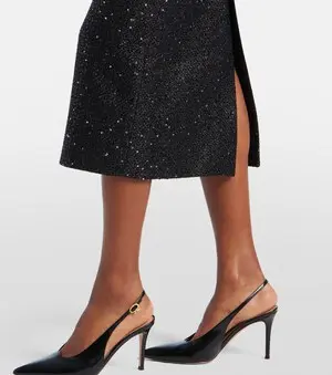 Carolina Herrera Sequined Lame Tweed Pencil Skirt