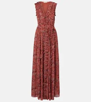 Ulla Johnson Aida Ruffled Silk-blend Chiffon Maxi Dress