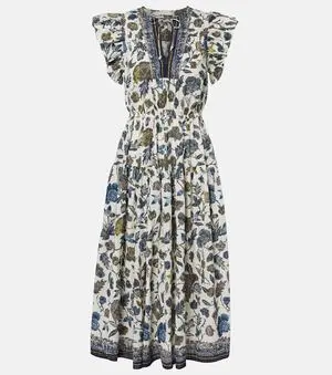 Ulla Johnson Kairi Gathered Midi Dress - White