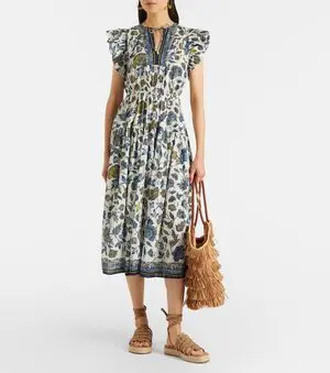 Ulla Johnson Kairi Gathered Midi Dress - White