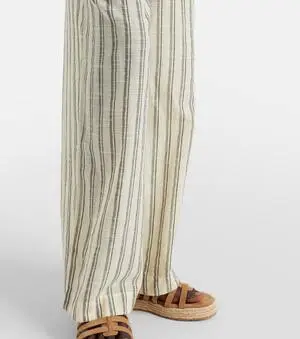Ulla Johnson Josephine Striped Cotton Wide-leg Pants