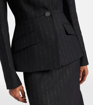 Erdem Pinstripe Wool Blazer
