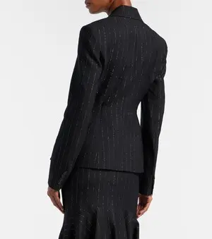 Erdem Pinstripe Wool Blazer