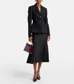 Erdem Pinstripe Wool Blazer