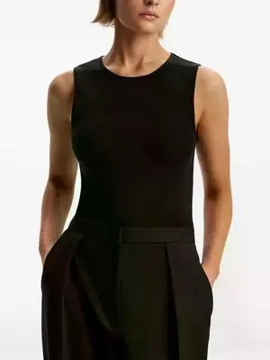 12 STOREEZ Crew-neck Sleeveless Top - Black