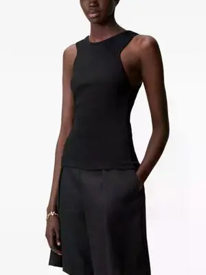 Claudie Pierlot Embroidered Logo Ribbed Tank Top