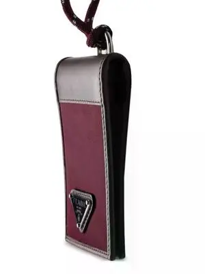 Prada Speedrock Triangle-logo Card Holder - Red