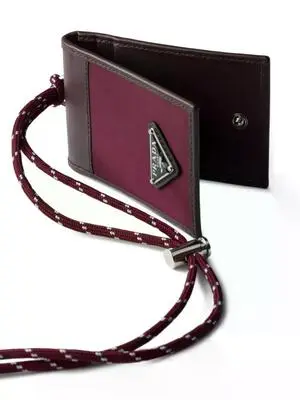 Prada Speedrock Triangle-logo Card Holder - Red