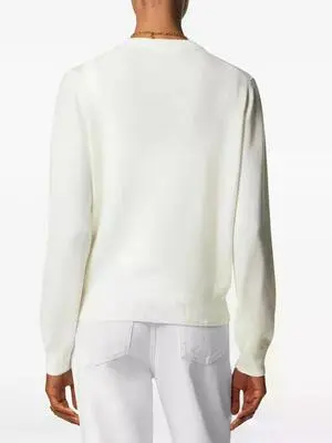 Versace V-neck Long Sleeve Sweater With Logo Detail