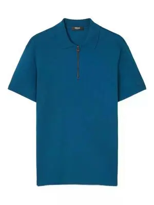 Versace Medusa Zip-up Polo Shirt - Blue