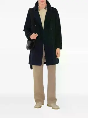 Burberry Kensington Double-breasted Trench Coat - Blue