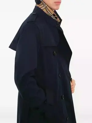 Burberry Kensington Double-breasted Trench Coat - Blue