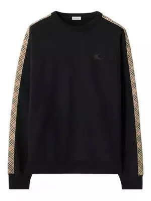 Burberry Check Trim Sweatshirt - Black