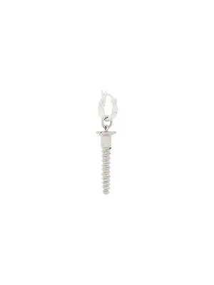 TRUE ROCKS Screw Hoop Earring - Silver