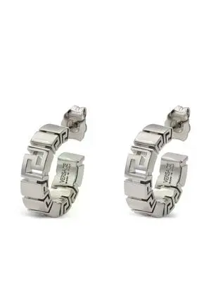 Versace Brass Greca Motif Hoop Earrings
