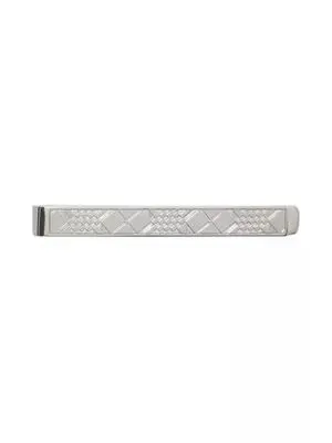 Burberry Engraved Check Tie Bar - Silver