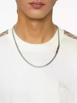 Burberry Engraved Check Chain Necklace - Silver