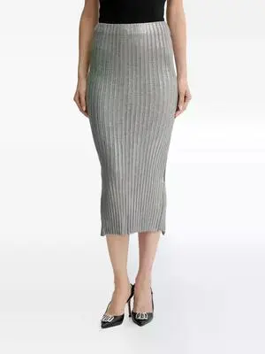 SIMONA CORSELLINI Ribbed Knit Midi Skirt With Split Detail