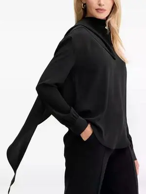 SIMONA CORSELLINI Draped Long Sleeve V-neck Top