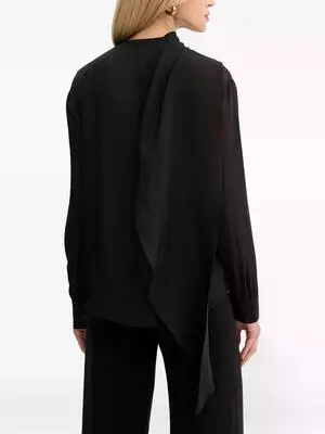 SIMONA CORSELLINI Draped Long Sleeve V-neck Top