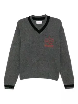 THAMES MMXX V-neck Cashmere Sweater - Grey