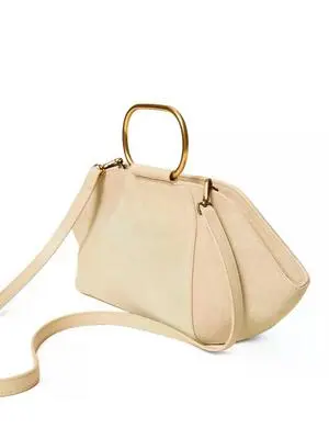 TWINSET Calf Suede Ring Handle Tote Bag