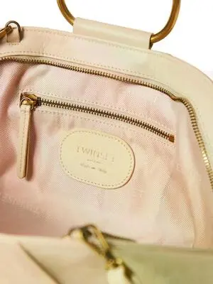 TWINSET Calf Suede Ring Handle Tote Bag