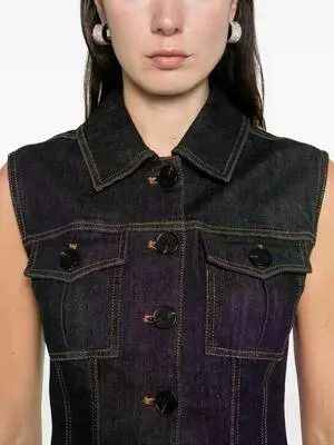 SELF-PORTRAIT Belted Denim Mini Dress