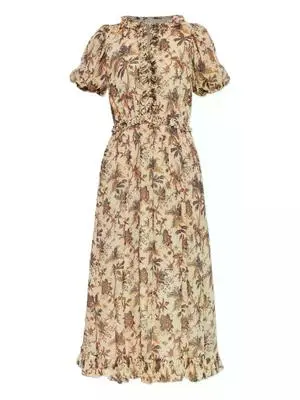 Ulla Johnson Rosamunde Floral Midi Dress - Neutrals
