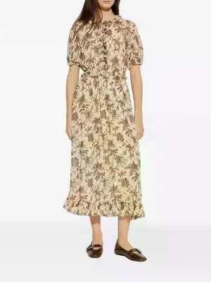 Ulla Johnson Rosamunde Floral Midi Dress - Neutrals