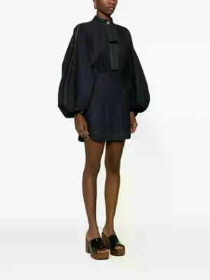 Zimmermann Bishop Sleeve Denim Mini Dress