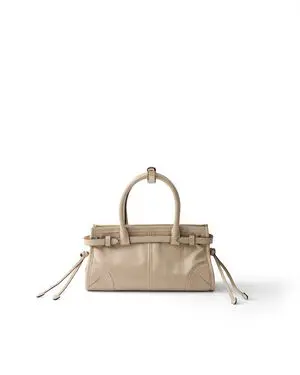 Prada Bonnie Leather Mini Handbag - Travertine