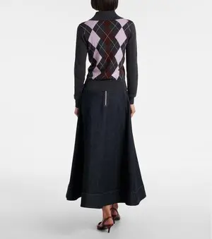 SELF-PORTRAIT Argyle Wool Polo Sweater