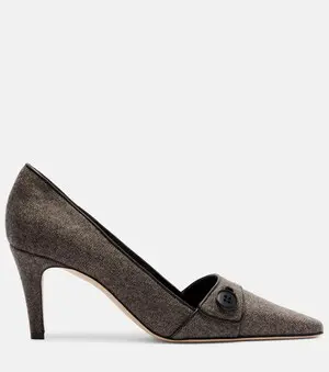 Manolo Blahnik Lulumae 70 Herringbone Pumps - Brown