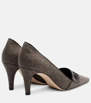 Manolo Blahnik Lulumae 70 Herringbone Pumps - Brown