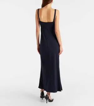 Rixo Bow Detail Satin Midi Dress