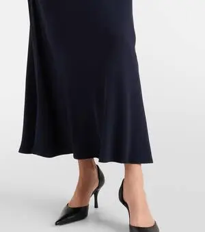 Rixo Bow Detail Satin Midi Dress