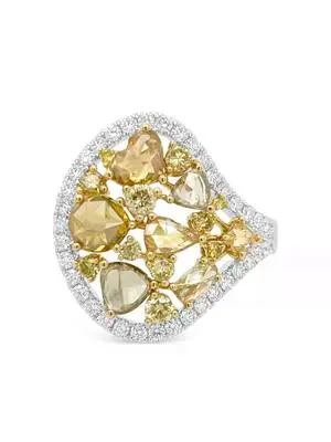 HYT JEWELRY 18k White And Yellow Gold Diamond Ring - Silver
