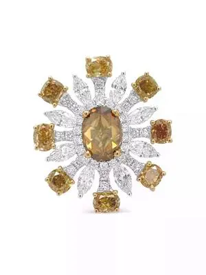 HYT JEWELRY 18k White And Yellow Gold Diamond Ring - Silver