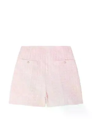 Sandro Sequin Check Tweed Shorts