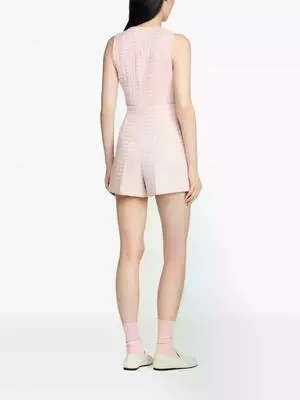 Sandro Sequin Check Tweed Shorts