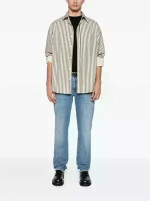 7 For All Mankind Topstitch Straight Leg Jeans - Blue